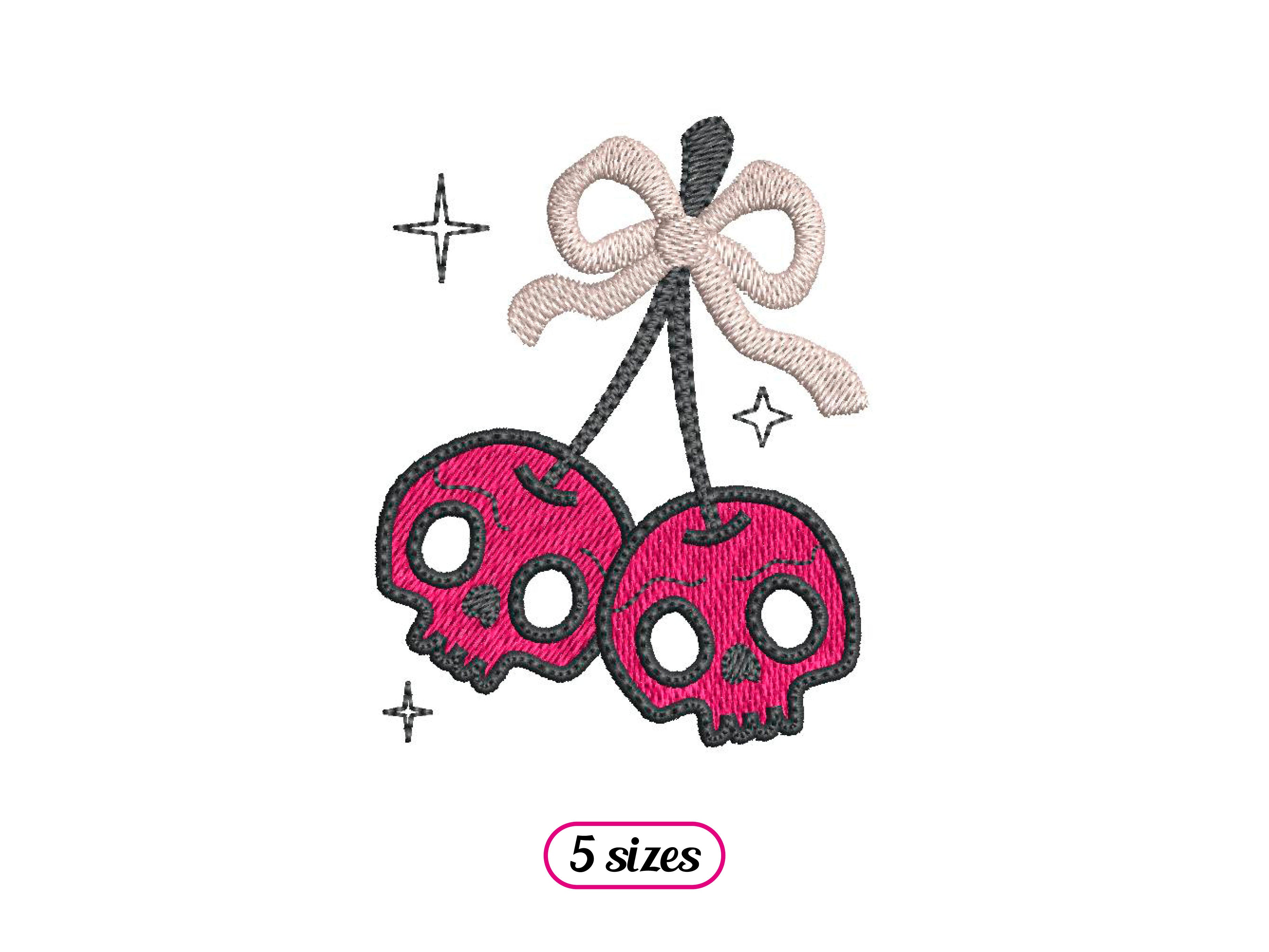 Cherry Skulls – The Stitch Father - Machine Embroidery