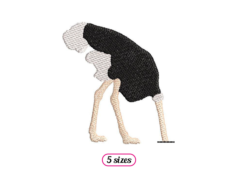 Ostrich with Hidden Head – The Stitch Father - Machine Embroidery