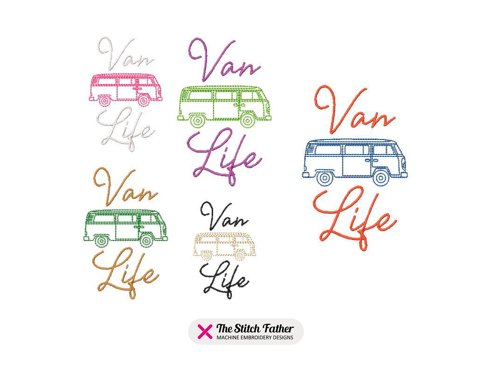 Van Life Logo – The Stitch Father - Machine Embroidery