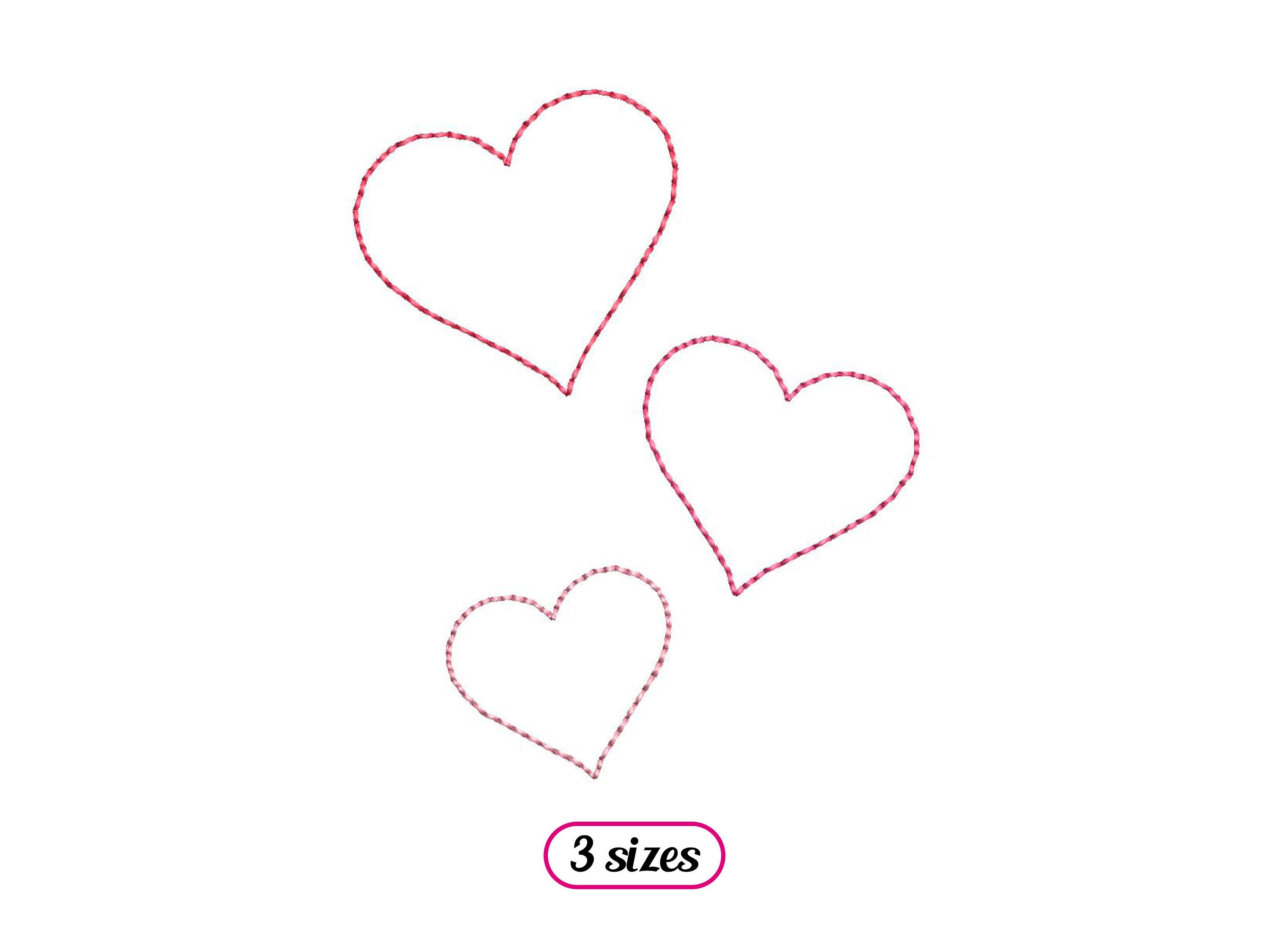 Mini Hearts Outline – The Stitch Father - Machine Embroidery